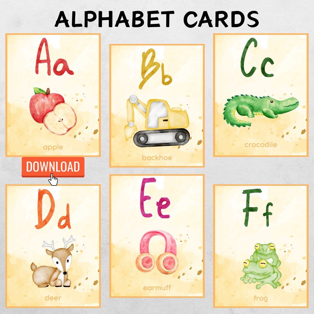 Printable ABC Flashcards, Toddlers Preschool Early Learning Resource - Etsy