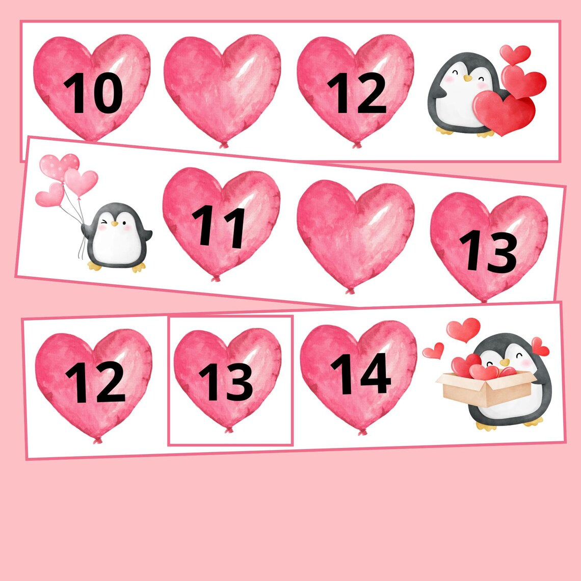 Valentine’s Math Number Sequence Worksheets 1-20 | Preschool ...