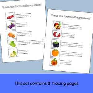 Fruit Name Tracing Worksheets for Preschool | Printable Handwriting ...