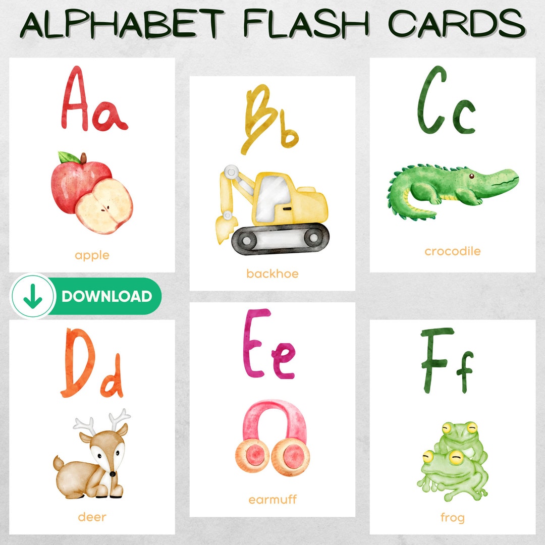 Printable ABC Flashcards, English Alphabet, Kids Nursery Educational ...