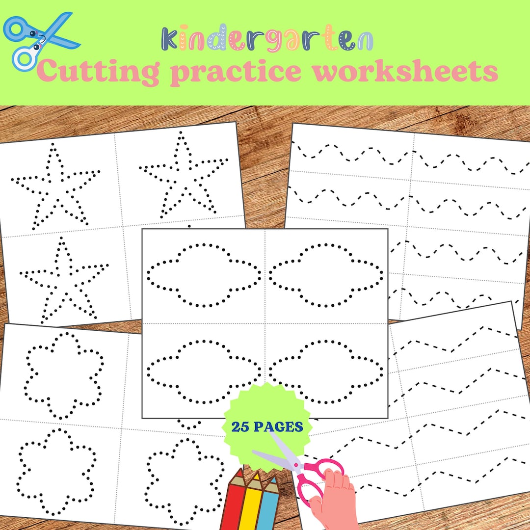 Kindergarten Cutting Worksheets Pack | Educational Preschool Scissor ...