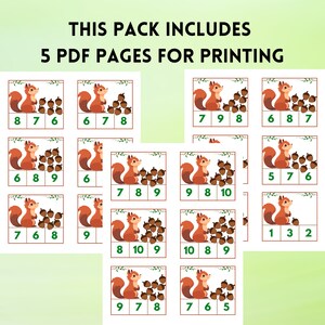 Numbers 1-10 Flashcards - Count and Clip Cards, Fall Montessori Math ...