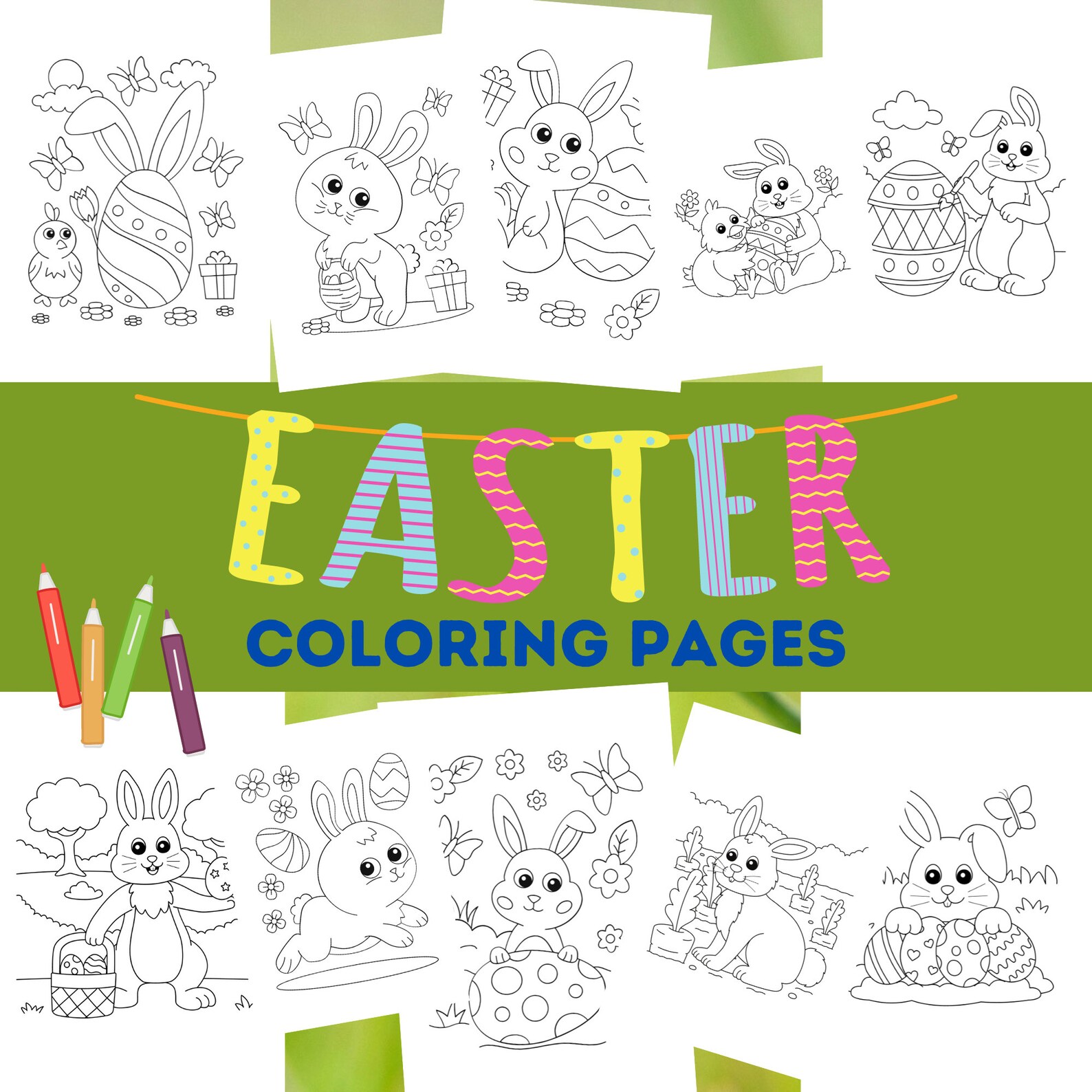 Printable Easter Bunny Coloring Pages - Fun Rabbit Sheets for Kids ...