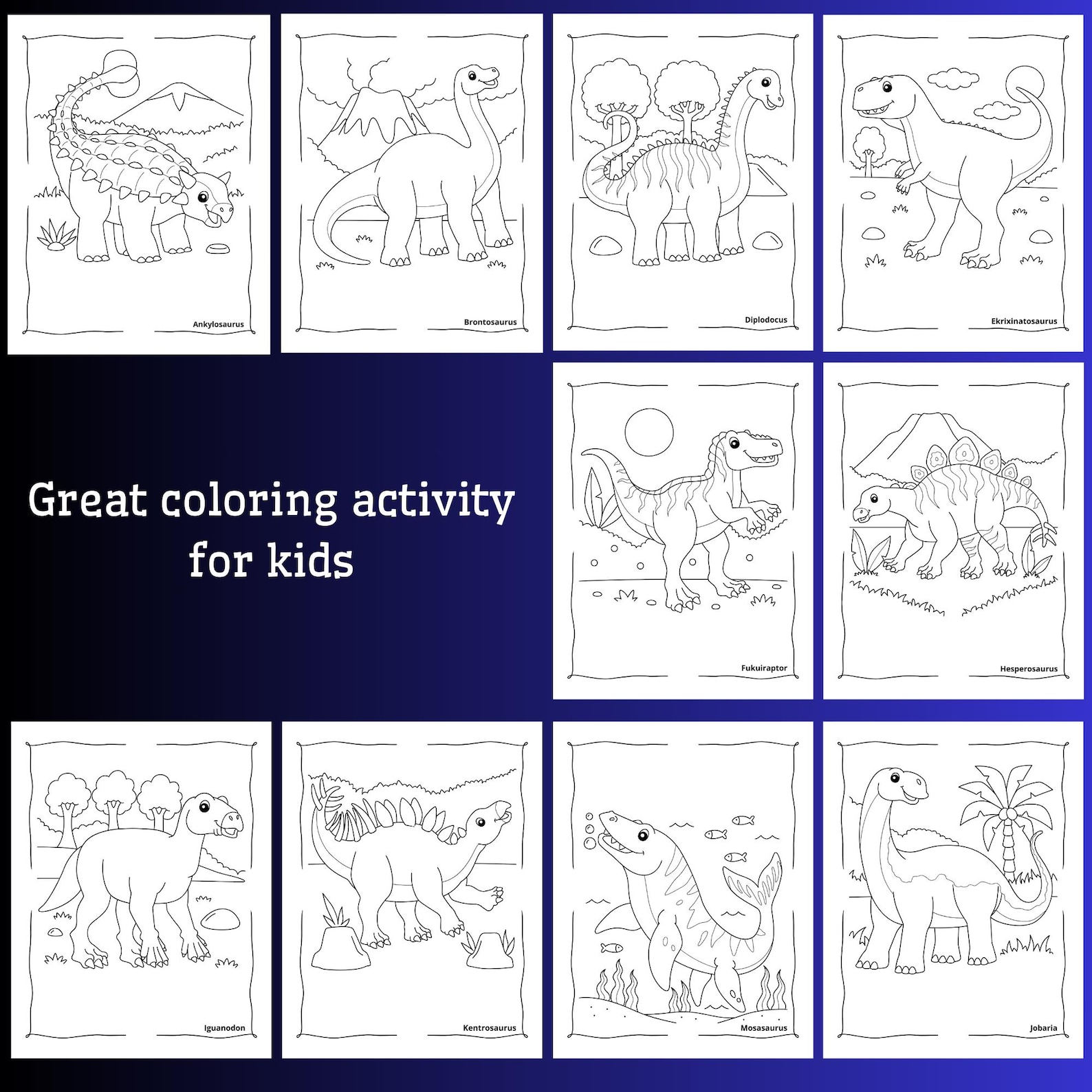 Dino Coloring Sheets | Cute Dinosaur Printable Pages for Kids | A-Z ...