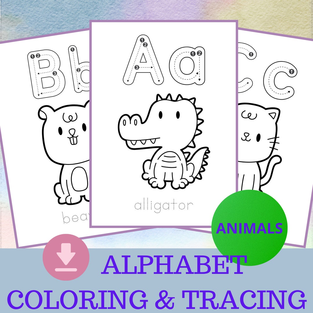 Letter Tracing Worksheets, Animal Alphabet Coloring Pages, Preschool ...