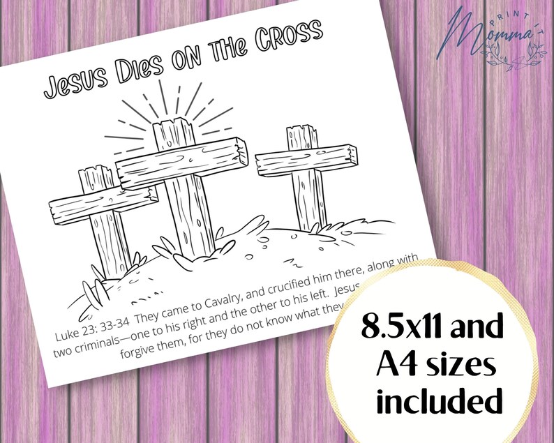 Easter Story Kids Activity Page Printable Holy Week Coloring - Etsy