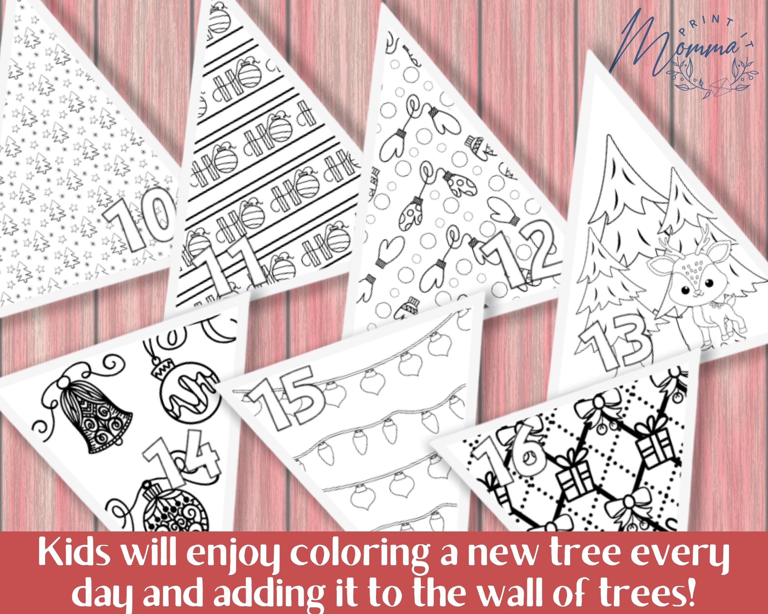 Advent Calendar Coloring Activity Printable | Christmas Advent Calendar ...