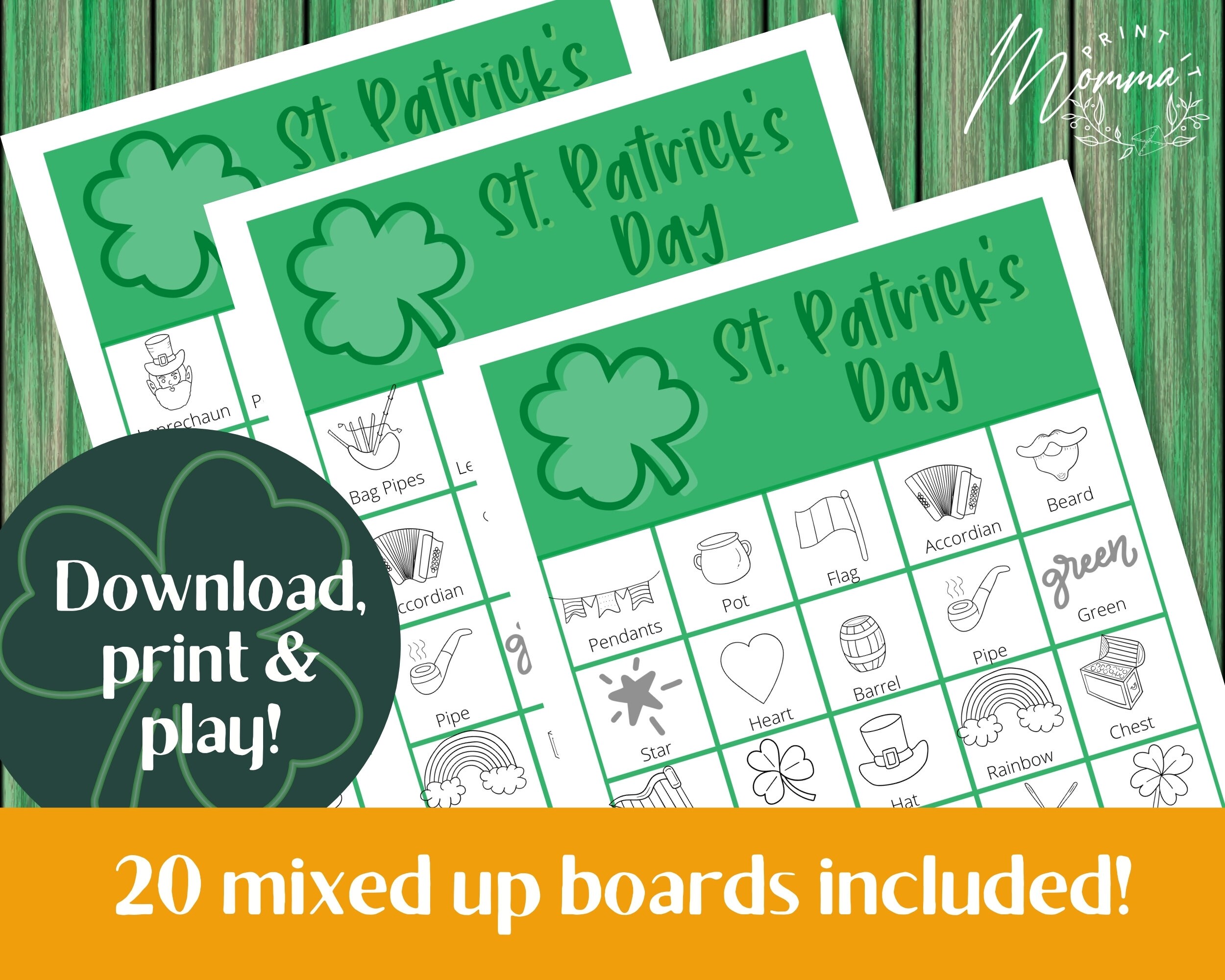 St. Patrick's Day Kids Bingo and Indoor Scavenger Hunt Printable | St ...