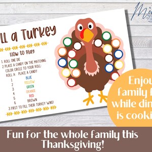 Roll a Turkey Game Printable | Thanksgiving Turkey Game Digital ...