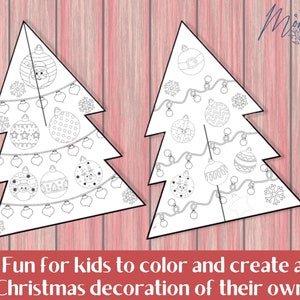 3D Paper Christmas Tree Coloring Activity Printable | Kids DIY ...