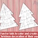 3D Paper Christmas Tree Coloring Activity Printable Kids DIY Christmas ...