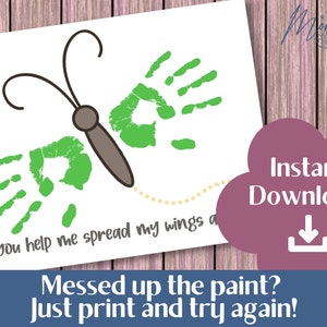 Mother's Day Butterfly Gift From Kids Printable | Handprint Keepsake ...
