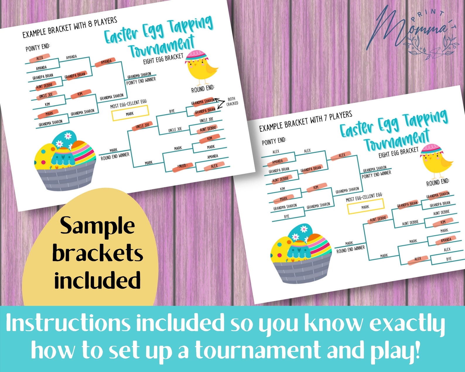Easter Egg Tapping Tournament Kit Printable Easter Family Egg Activity ...