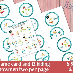 Find Frosty and Friends Game Printable | Snowman Scavenger Hunt Digital ...