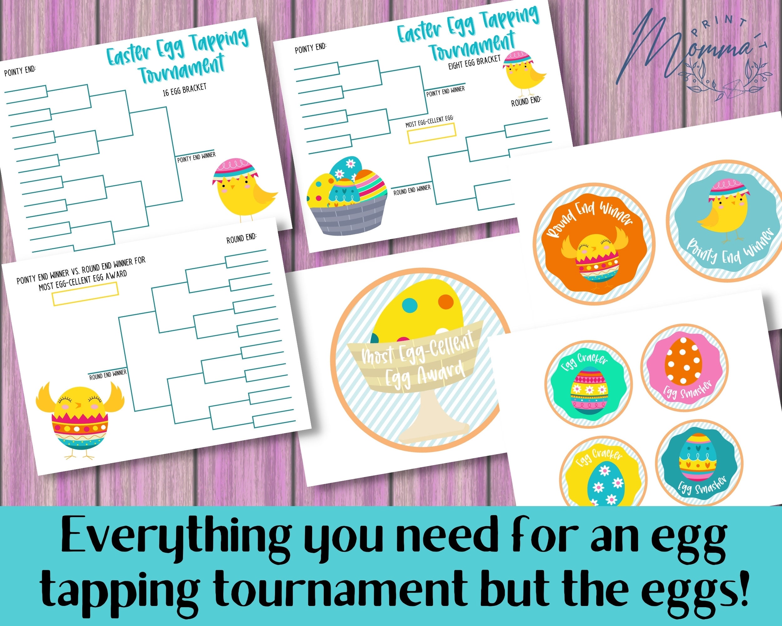 Easter Egg Tapping Tournament Kit Printable Easter Family Egg Activity ...