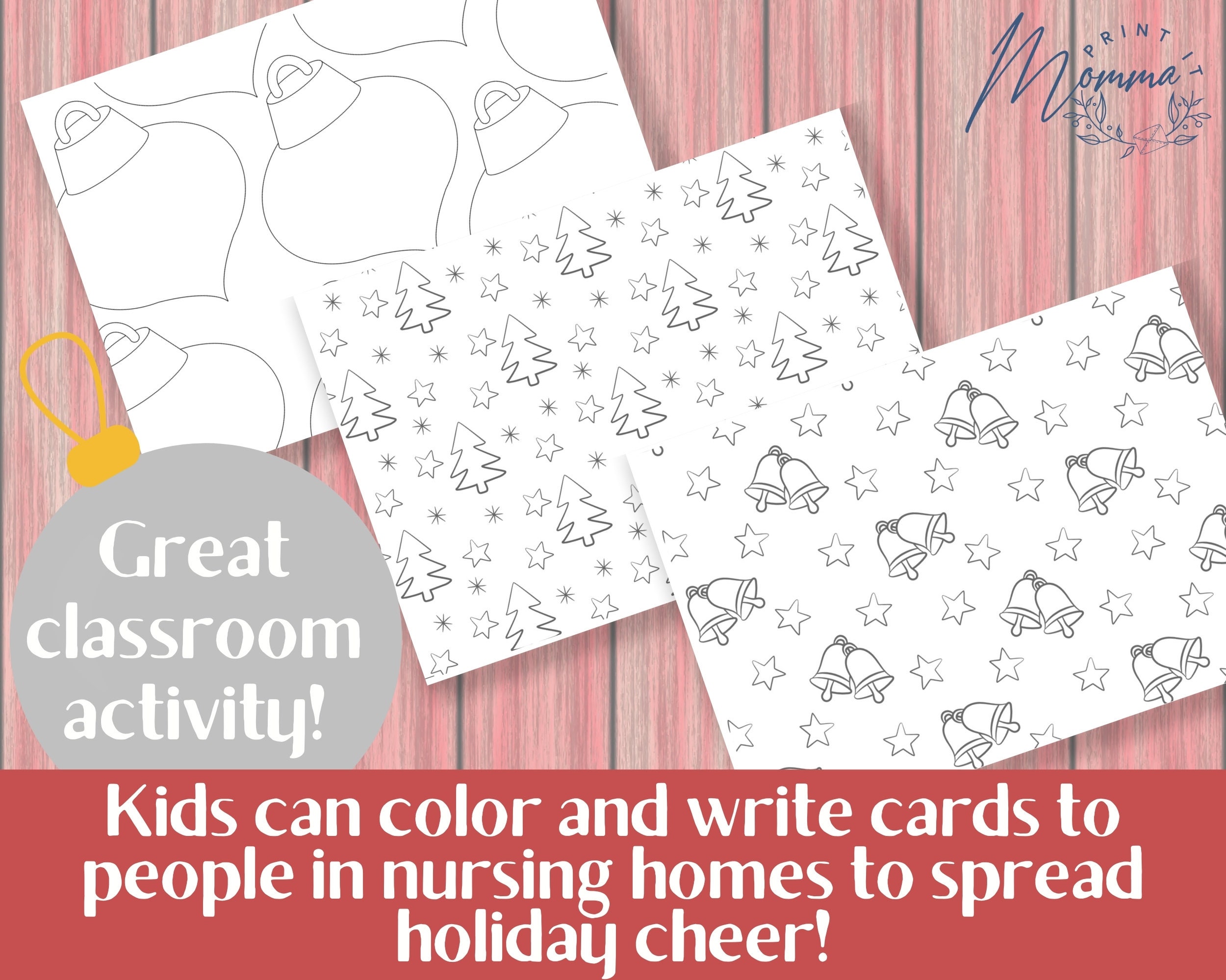 Christmas Activity Coloring Cards Set Printable Christmas | Etsy