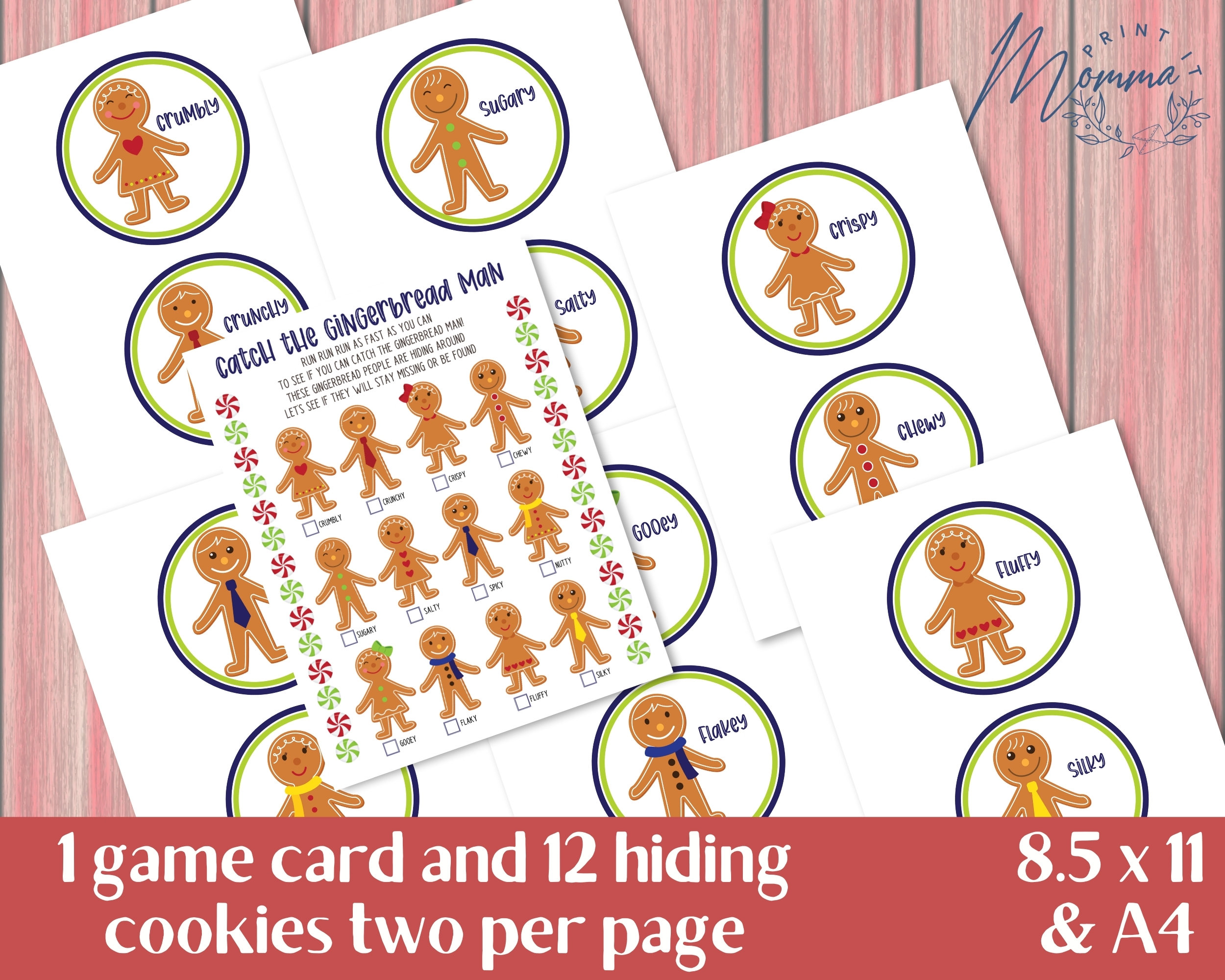 Catch the Gingerbread Man Game Printable | Cookie Scavenger Hunt ...