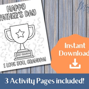 Father's Day Grandpa Activity Pages Printable | Father's Day Kids ...