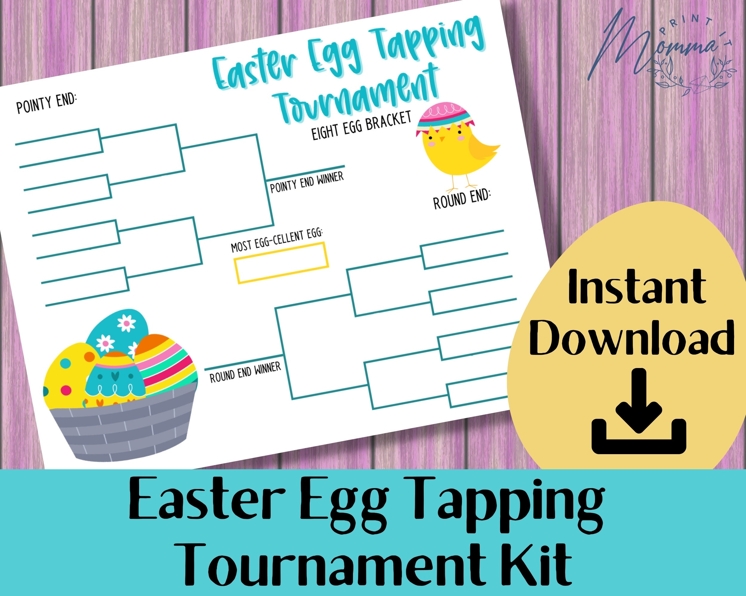 Easter Egg Tapping Tournament Kit Printable Easter Family Egg Activity ...