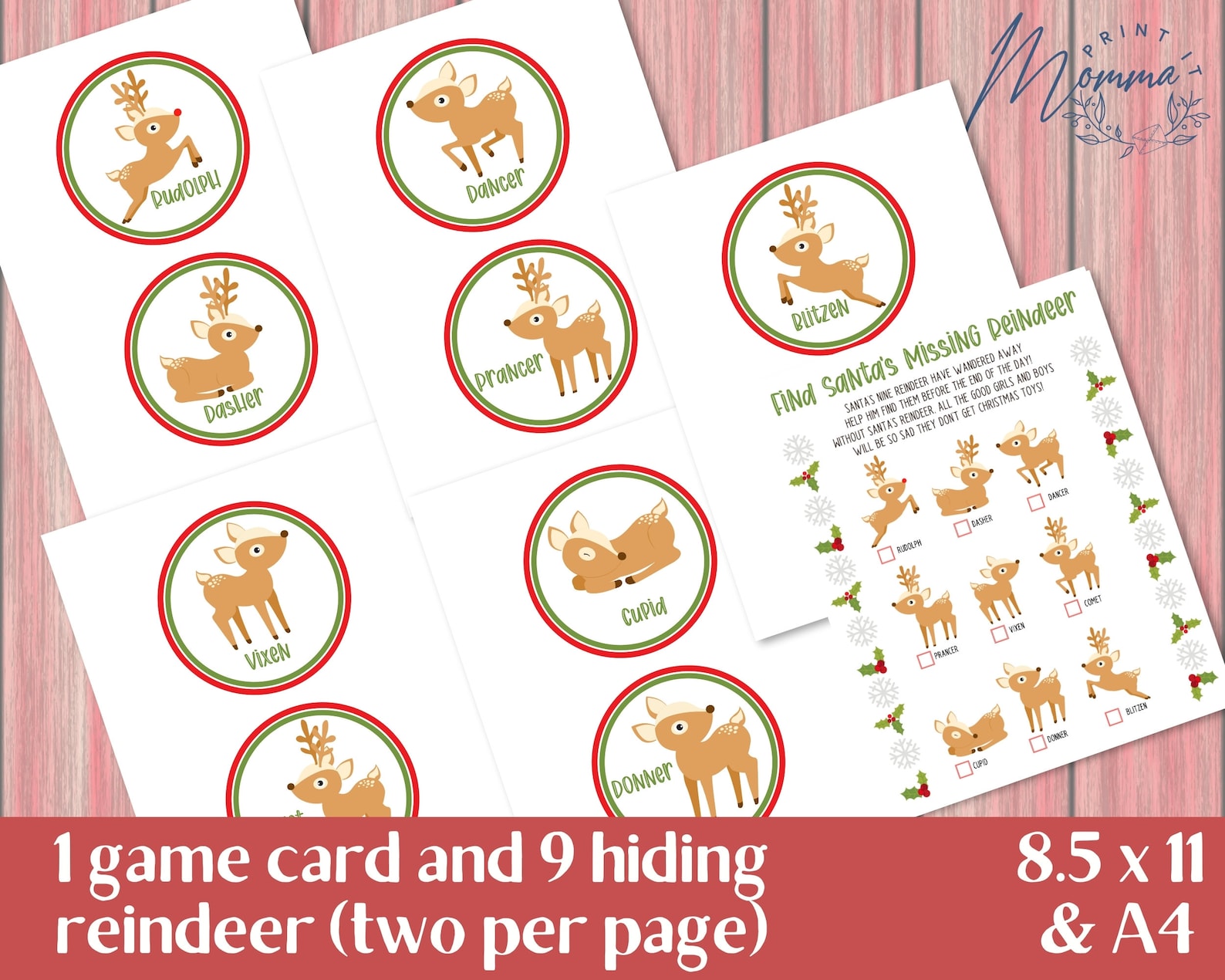 Find Santa's Missing Reindeer Game Printable | Reindeer Scavenger Hunt ...