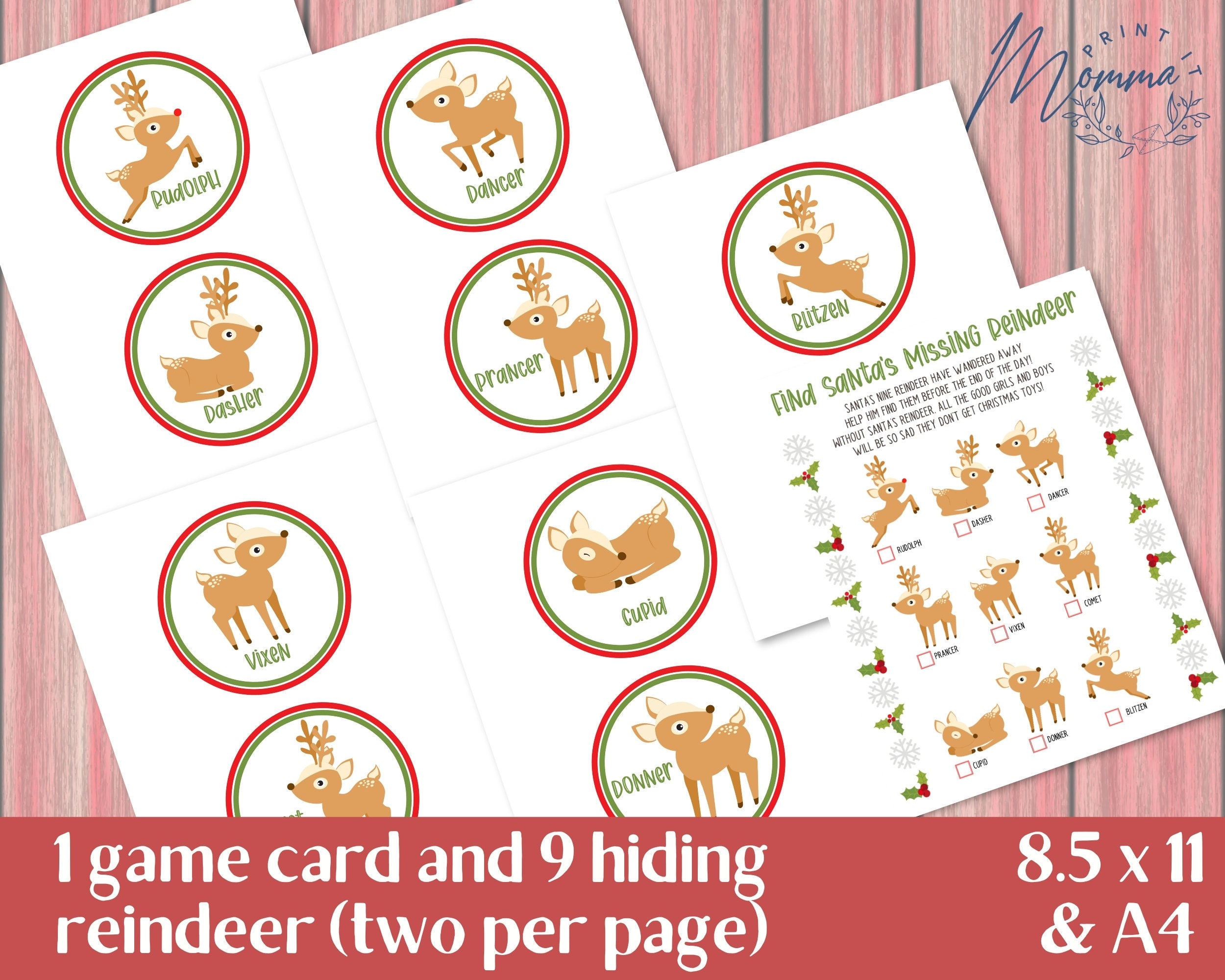 Find Santa's Missing Reindeer Game Printable | Reindeer Scavenger Hunt ...