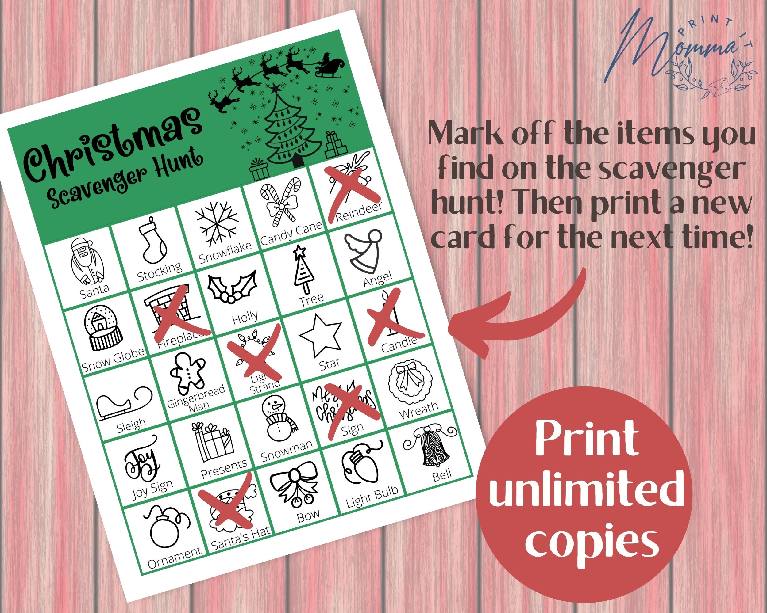 Christmas Outdoor Scavenger Hunt Printable | Christmas Bingo Digital ...