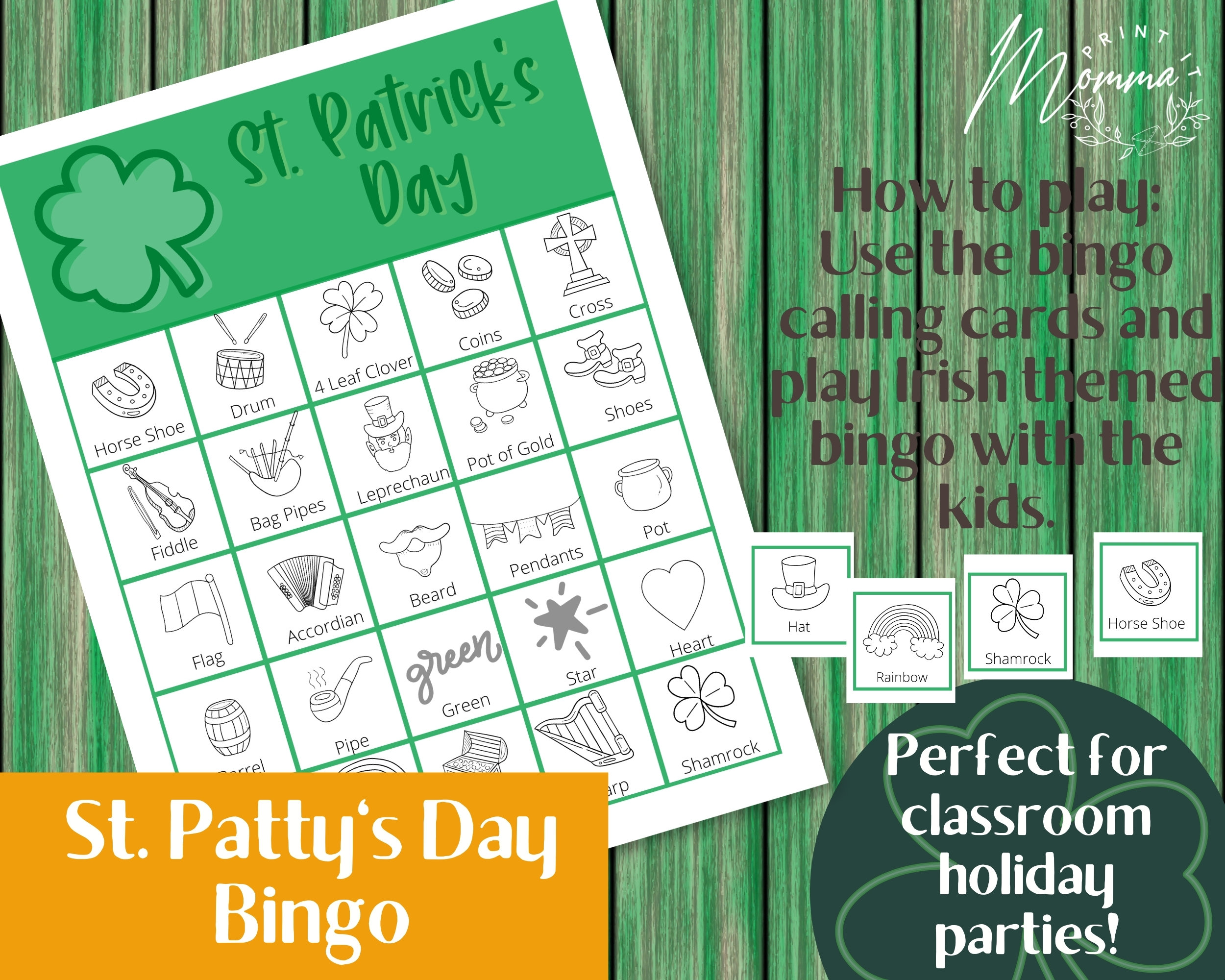 St. Patrick's Day Kids Bingo and Indoor Scavenger Hunt - Etsy