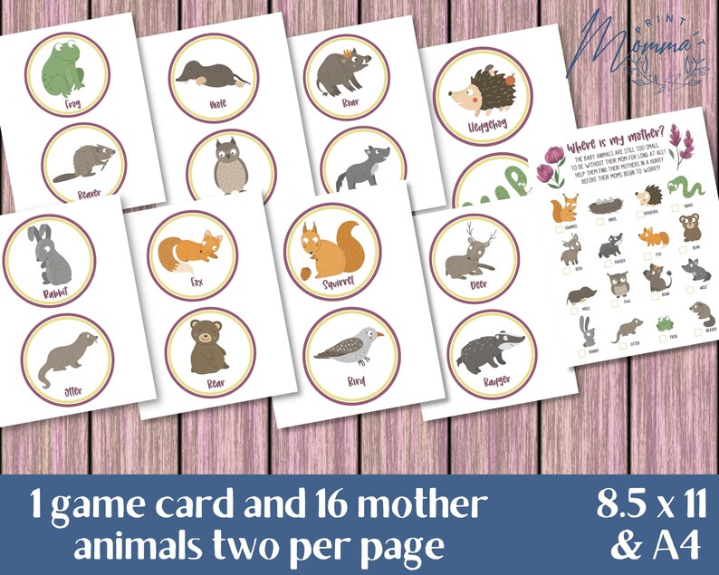Scavenger Hunt for Mother and Baby Animals Printable | Mother's Day ...