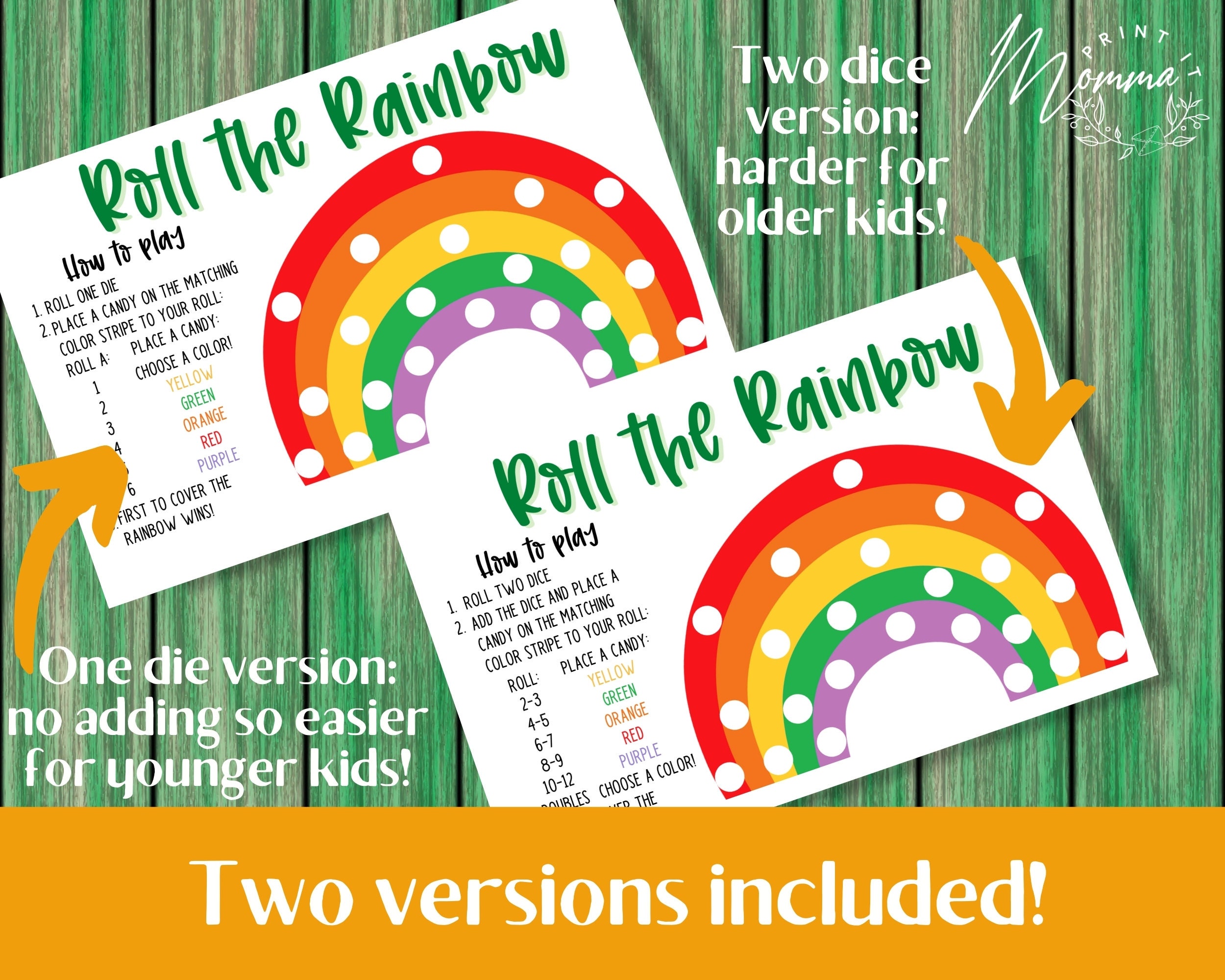 St. Patrick's Day Kids Roll the Rainbow Game Printable | St. Patty's ...