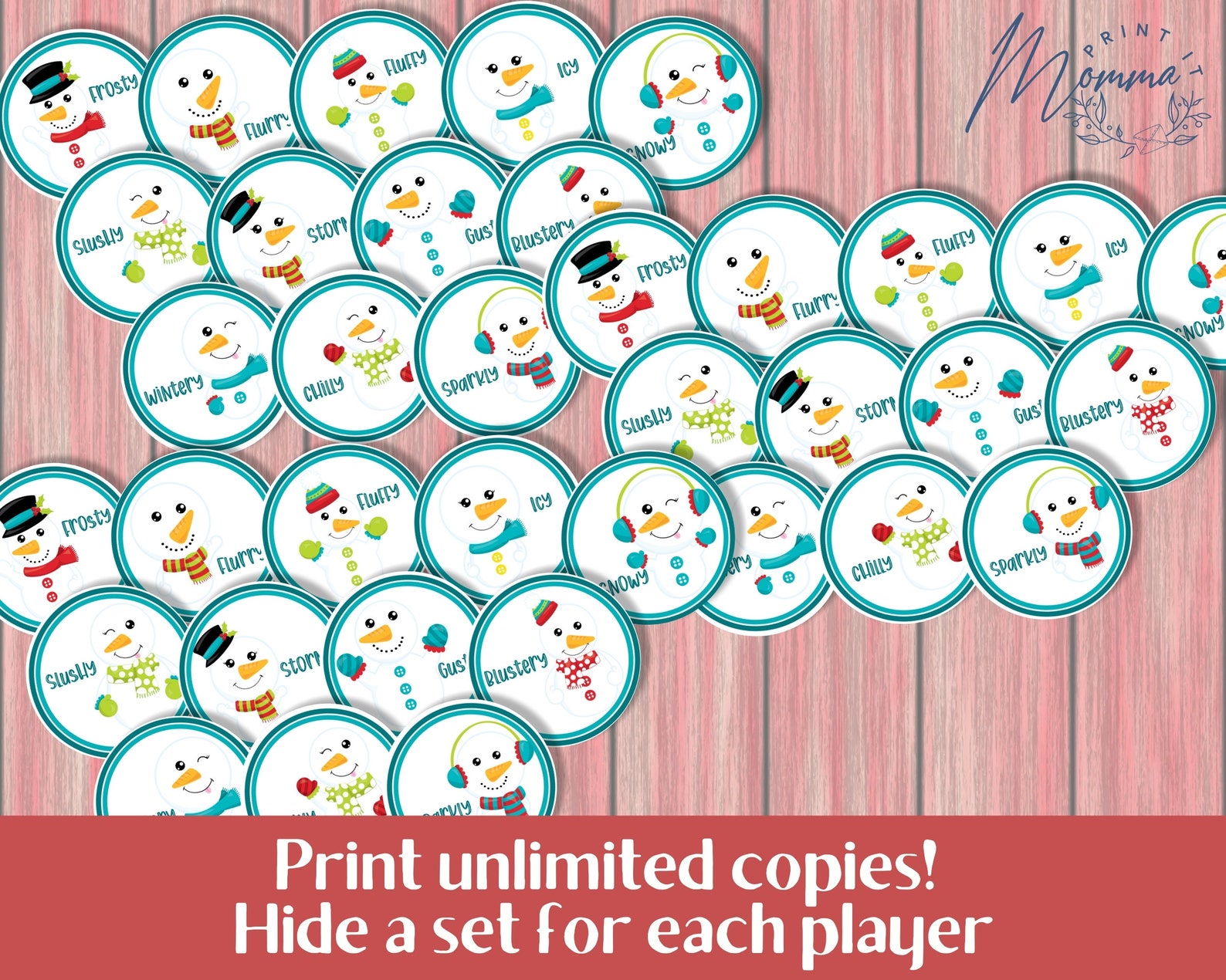 Find Frosty and Friends Game Printable Snowman Scavenger Hunt Digital ...