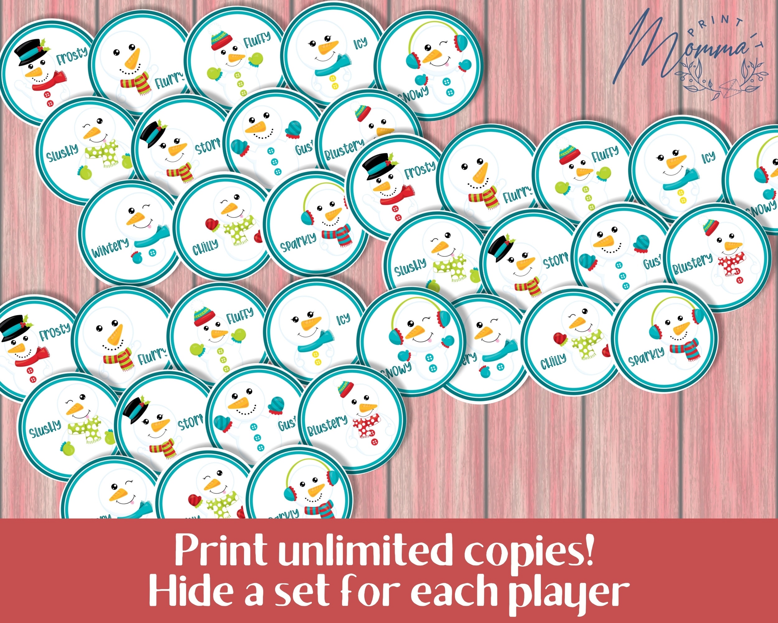 Find Frosty and Friends Game Printable Snowman Scavenger Hunt Digital ...