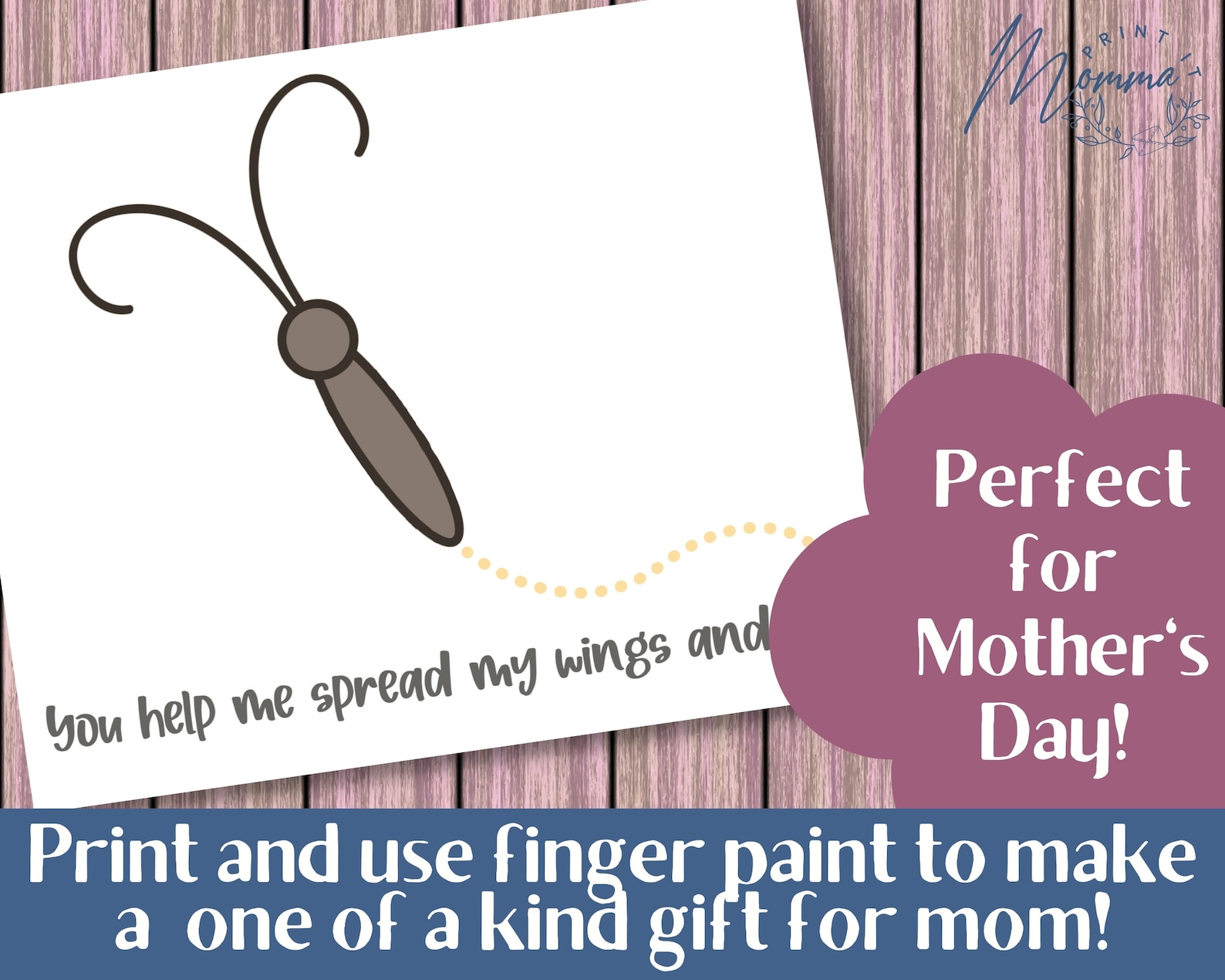 Mother's Day Butterfly Gift From Kids Printable | Handprint Keepsake ...