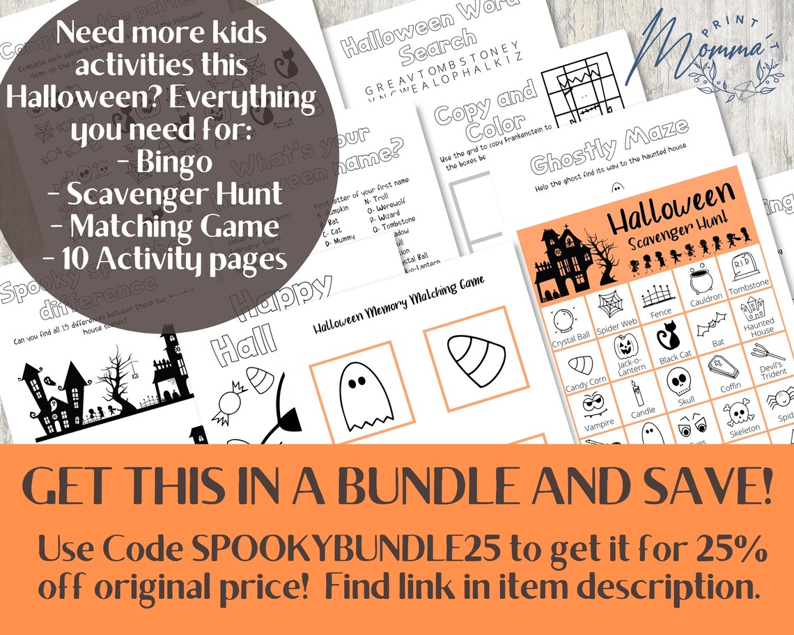 Halloween Memory Matching Game Printable Halloween Kids | Etsy