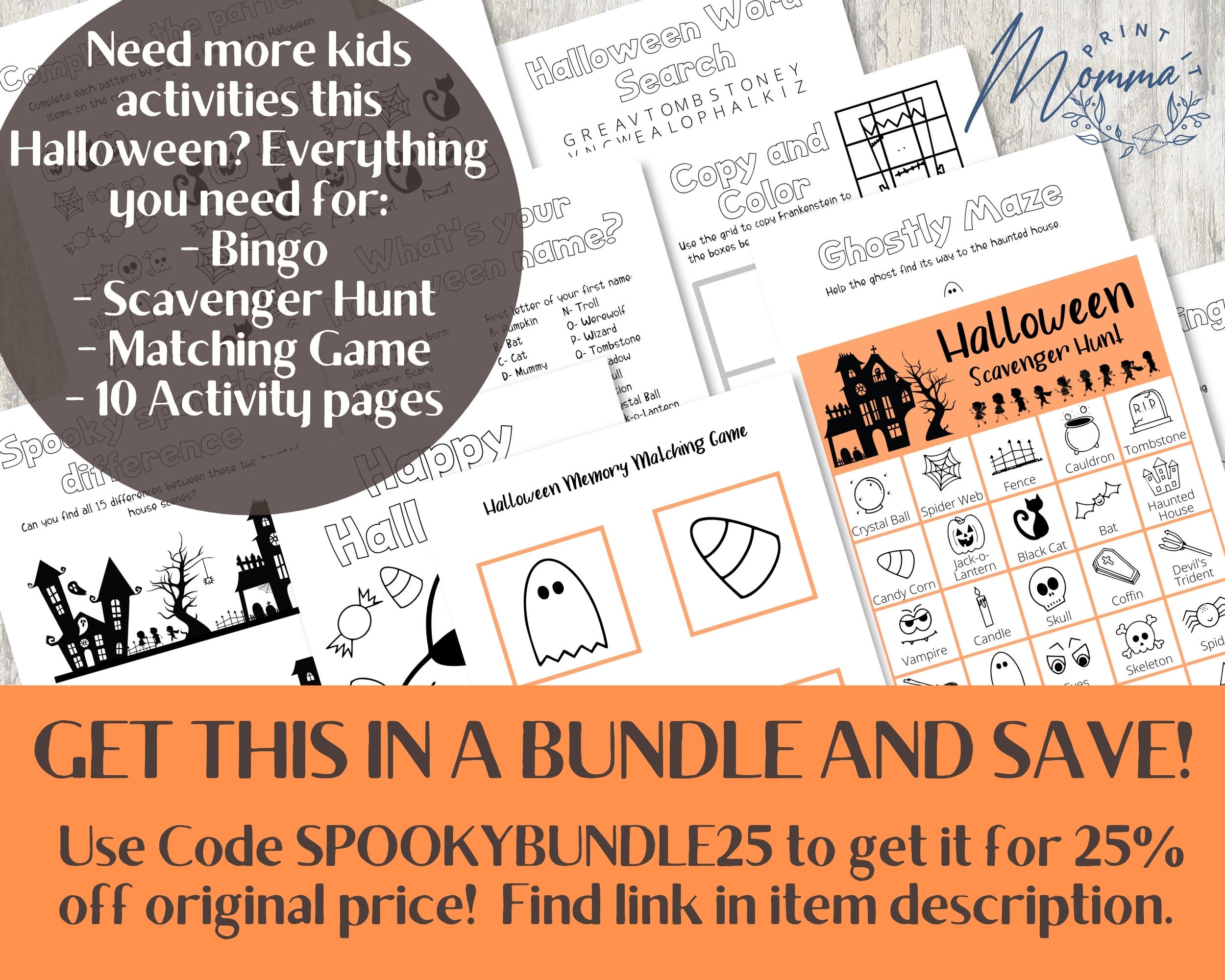 Halloween Memory Matching Game Printable Halloween Kids | Etsy