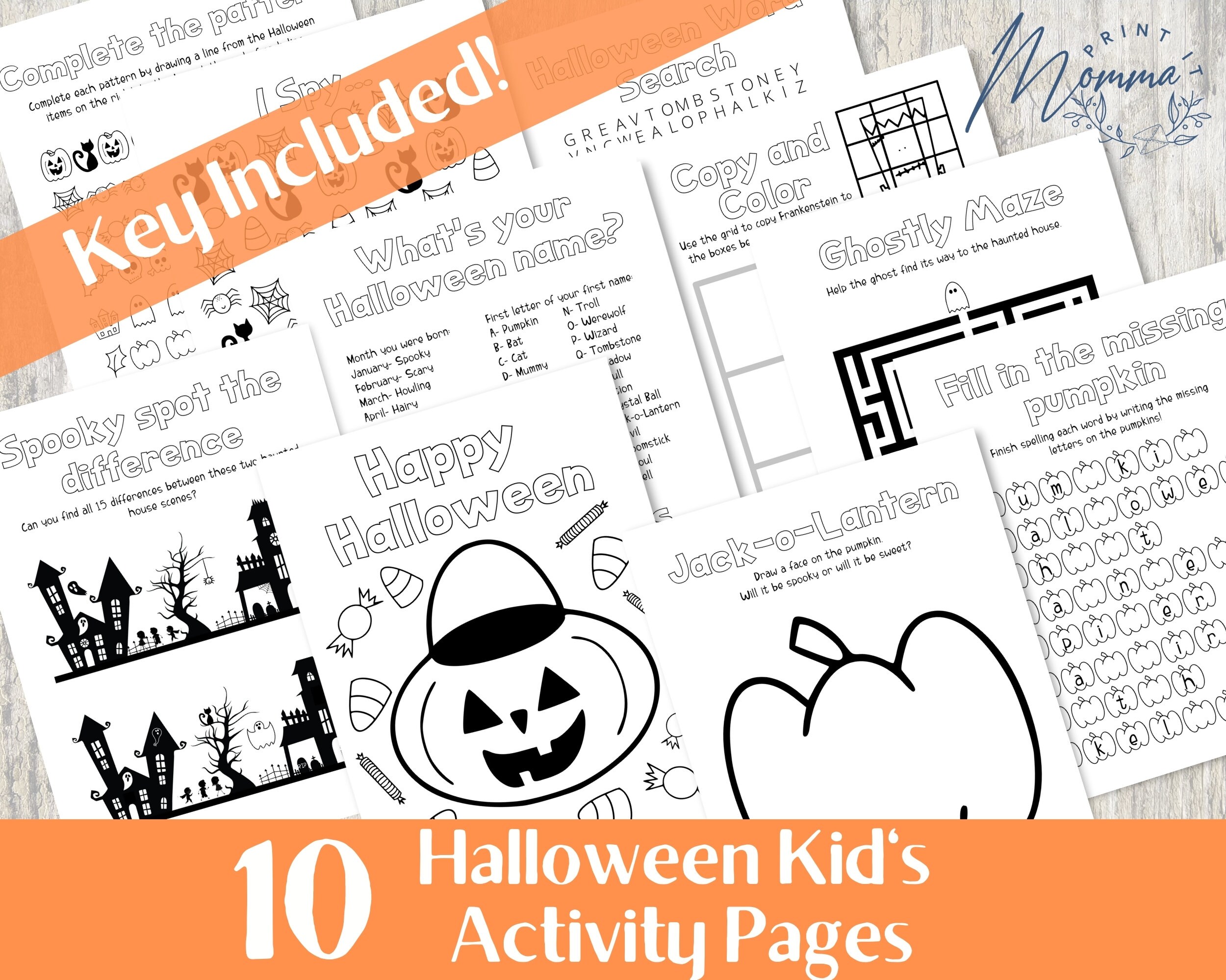 Halloween Kids Activity Pages, Bingo, Scavenger Hunt and Memory Game ...