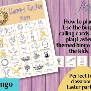 Easter Kids Bingo and Indoor Scavenger Hunt Printable | Easter Activity ...