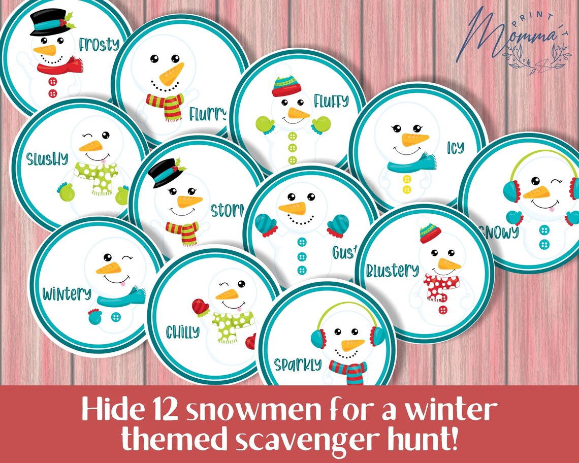 Find Frosty and Friends Game Printable | Snowman Scavenger Hunt Digital ...