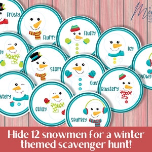 Find Frosty and Friends Game Printable | Snowman Scavenger Hunt Digital ...