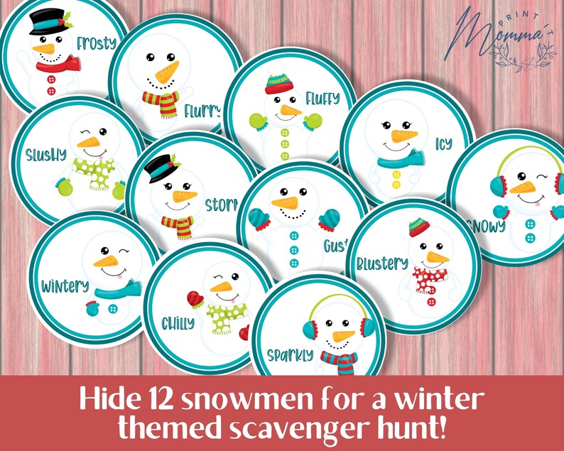 Find Frosty and Friends Game Printable | Snowman Scavenger Hunt Digital ...