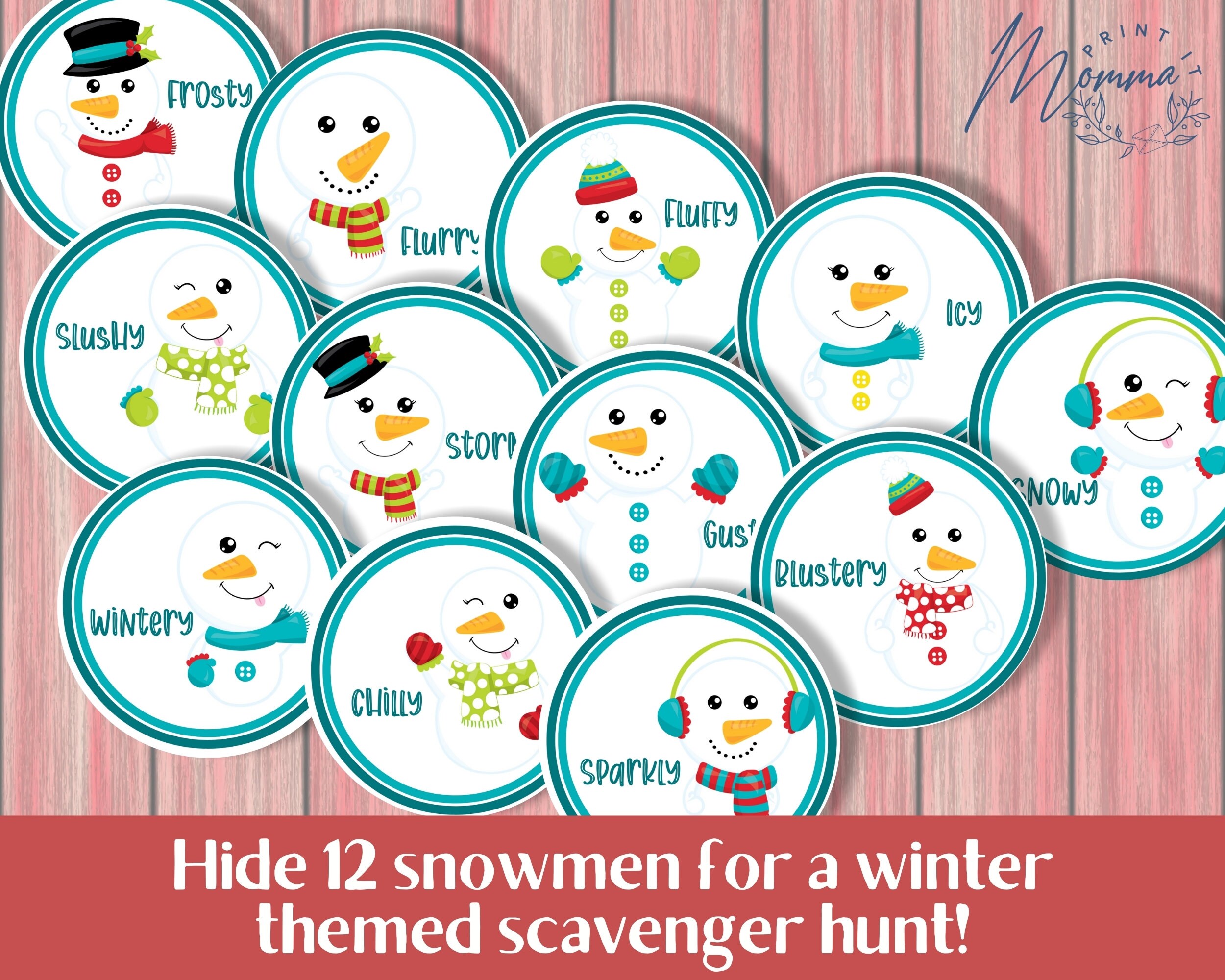 Find Frosty and Friends Game Printable | Snowman Scavenger Hunt Digital ...