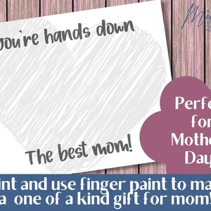 Mother's Day Gift From Kids Printable | Handprint Art Mom Gift Digital ...