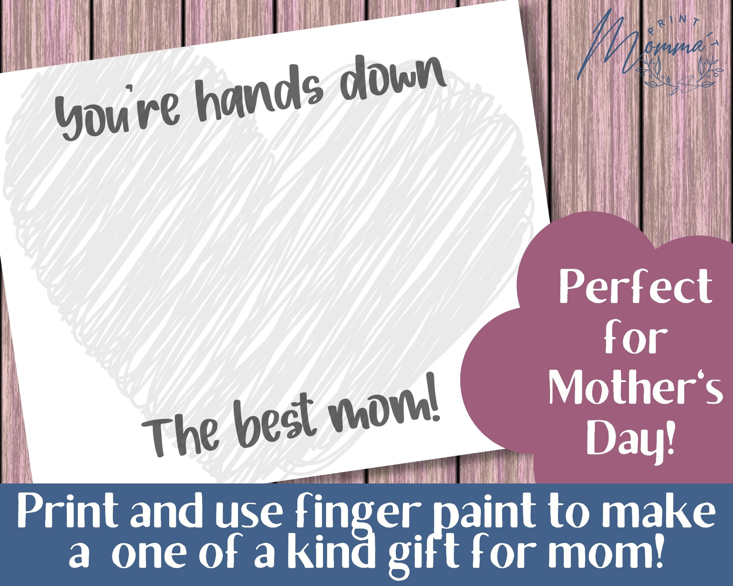 Mother's Day Gift From Kids Printable Handprint Art Mom Gift Digital ...