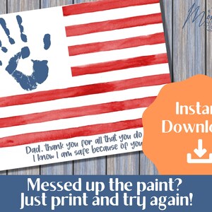 Father's Day Gift From Kids for Military Dad Printable Handprint ...