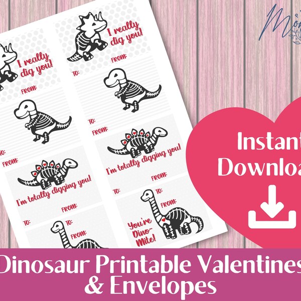 Dinosaur Valentine - Etsy
