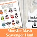 Scavenger Hunt Halloween Owls Printable Monster Mash Kids Activity ...