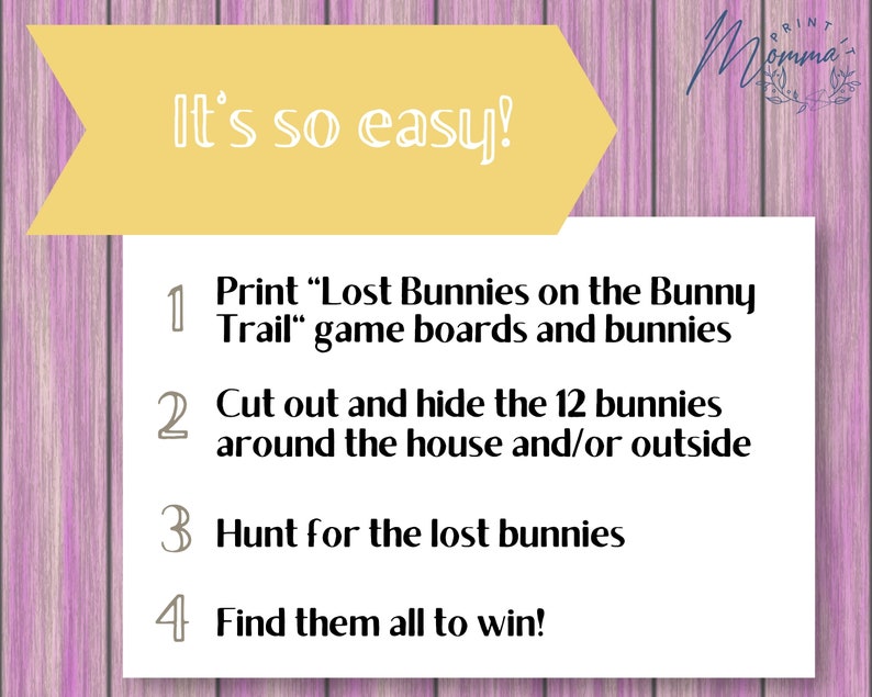 Easter Scavenger Hunt Lost Bunnies on the Bunny Trail Printable ...