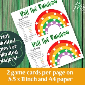 St. Patrick's Day Kids Roll the Rainbow Game Printable | St. Patty's ...