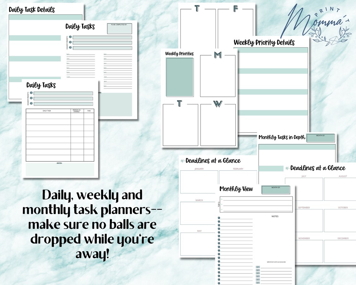 Maternity Leave Planner Printable | Fillable Work Maternity Leave Plan ...