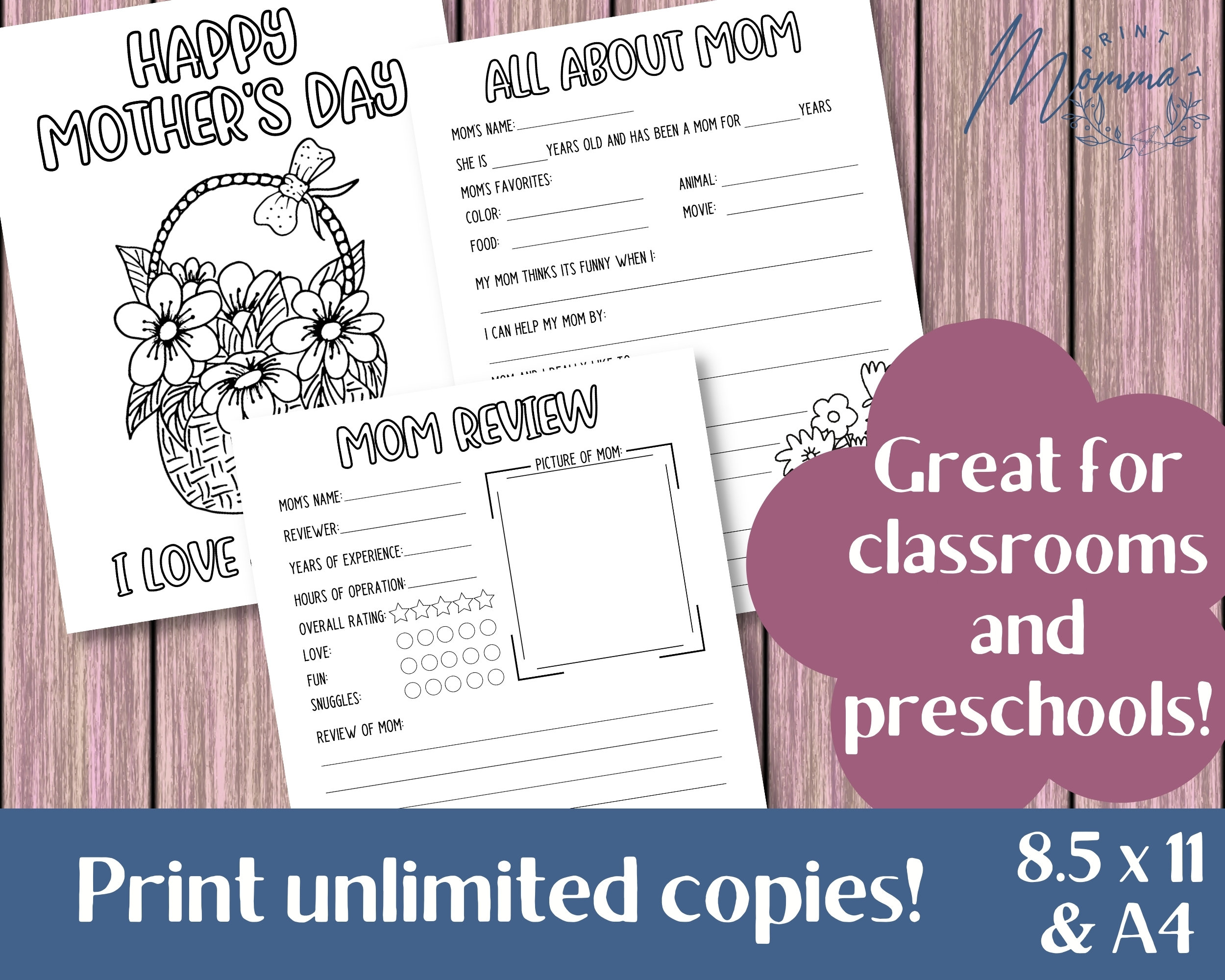 Mother's Day Activity Pages Printable | Mother's Day Kids Activity ...