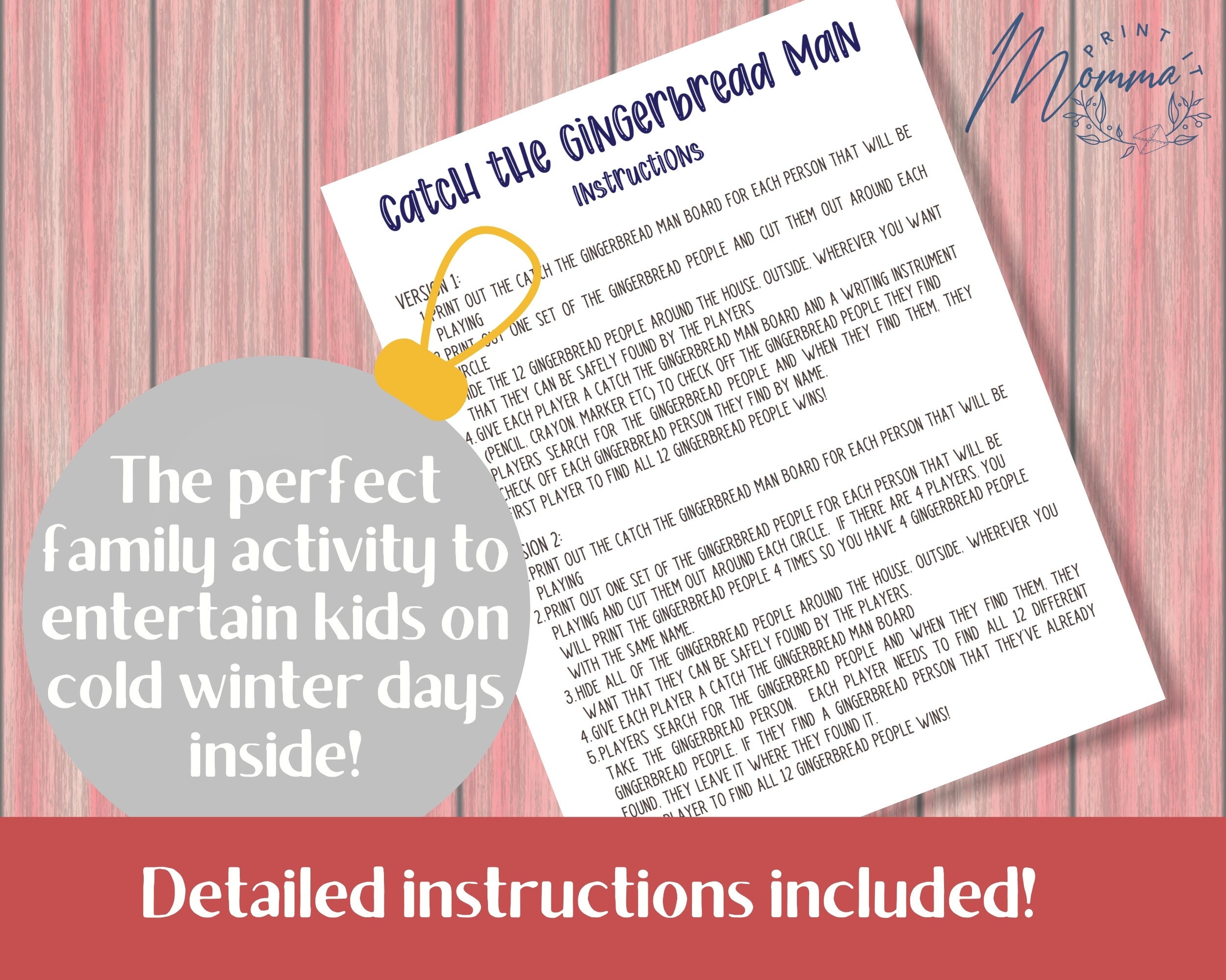 Catch the Gingerbread Man Game Printable | Cookie Scavenger Hunt ...
